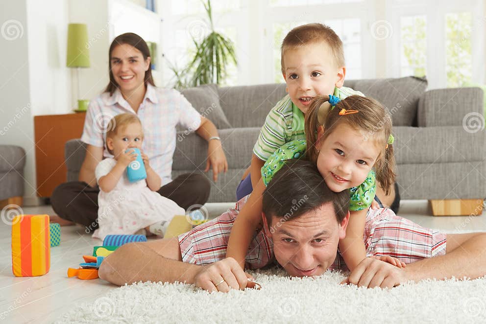 Family fun at home stock image. Image of enjoy, daughter - 13657111