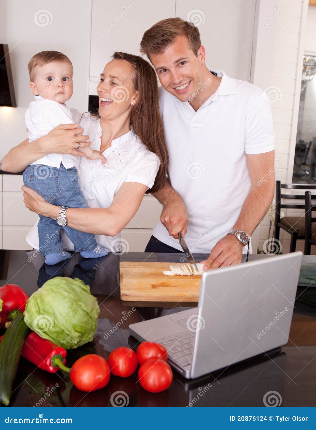 Family Fun in Kitchen stock photo. Image of healthy, parent - 20876124