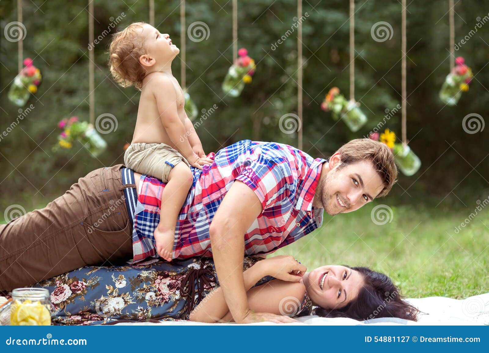Family fun outside stock image. Image of forest, nature - 54881127