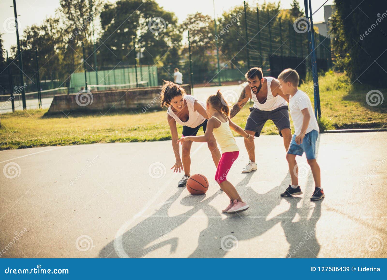 Family fun. stock image. Image of family, mother, basketball - 127586439