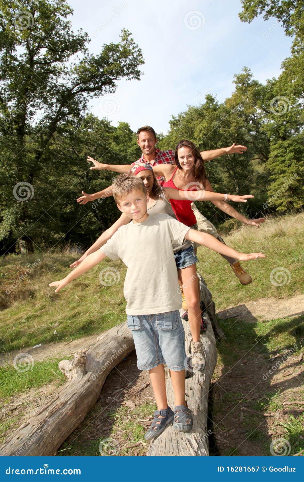 Family fun times stock image. Image of trunk, forest - 16281667