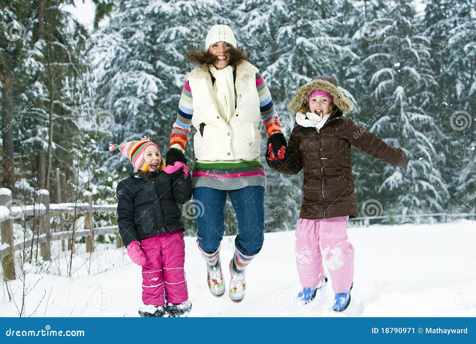 Family Fun in the Winter stock image. Image of laughing - 18790971