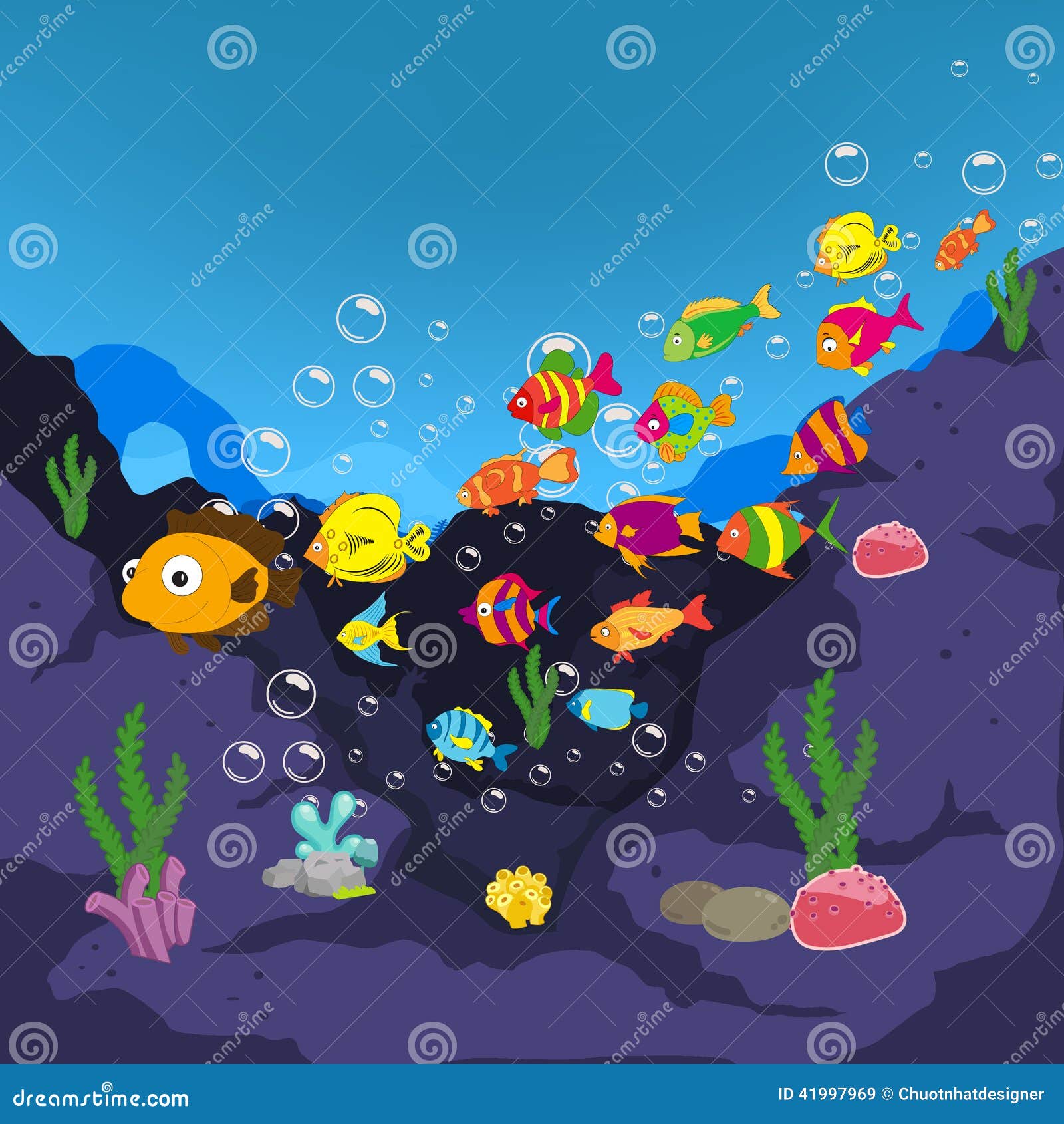 Family Of Fish Vector Illustration | CartoonDealer.com #7776520