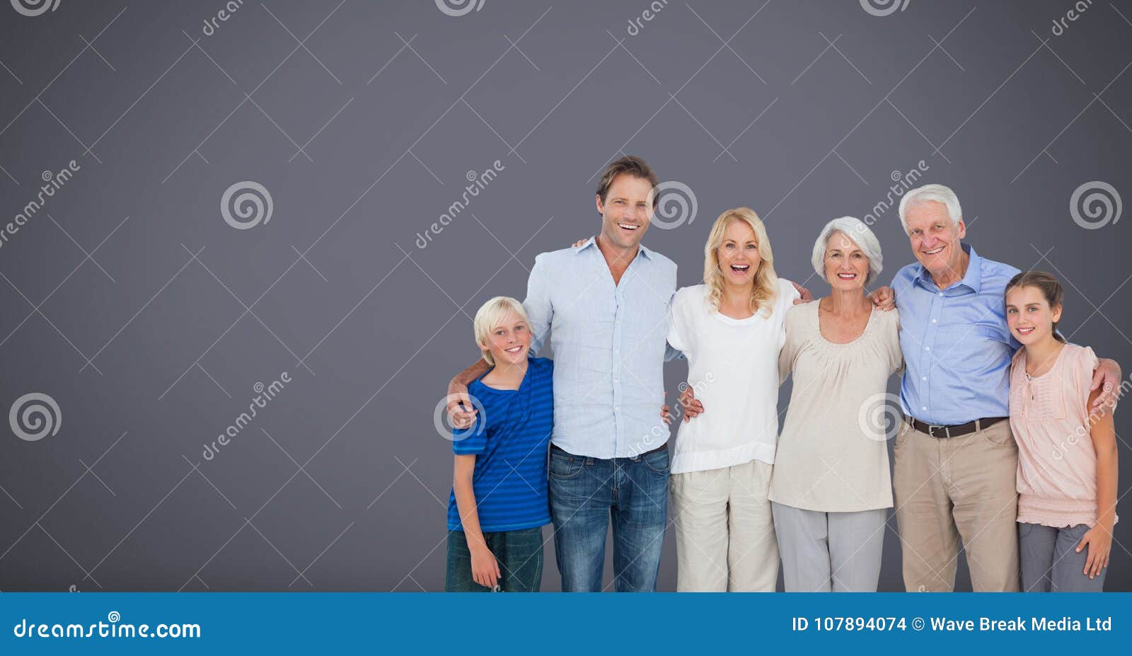 Family Generations Together with Grey Background Stock Photo - Image of ...