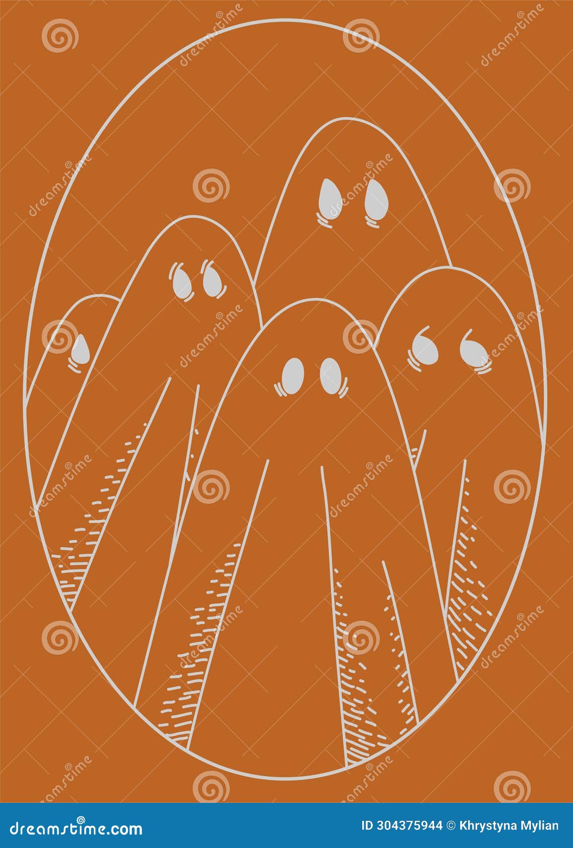 Family of Ghosts: Vector Illustration for Halloween Stock Vector ...