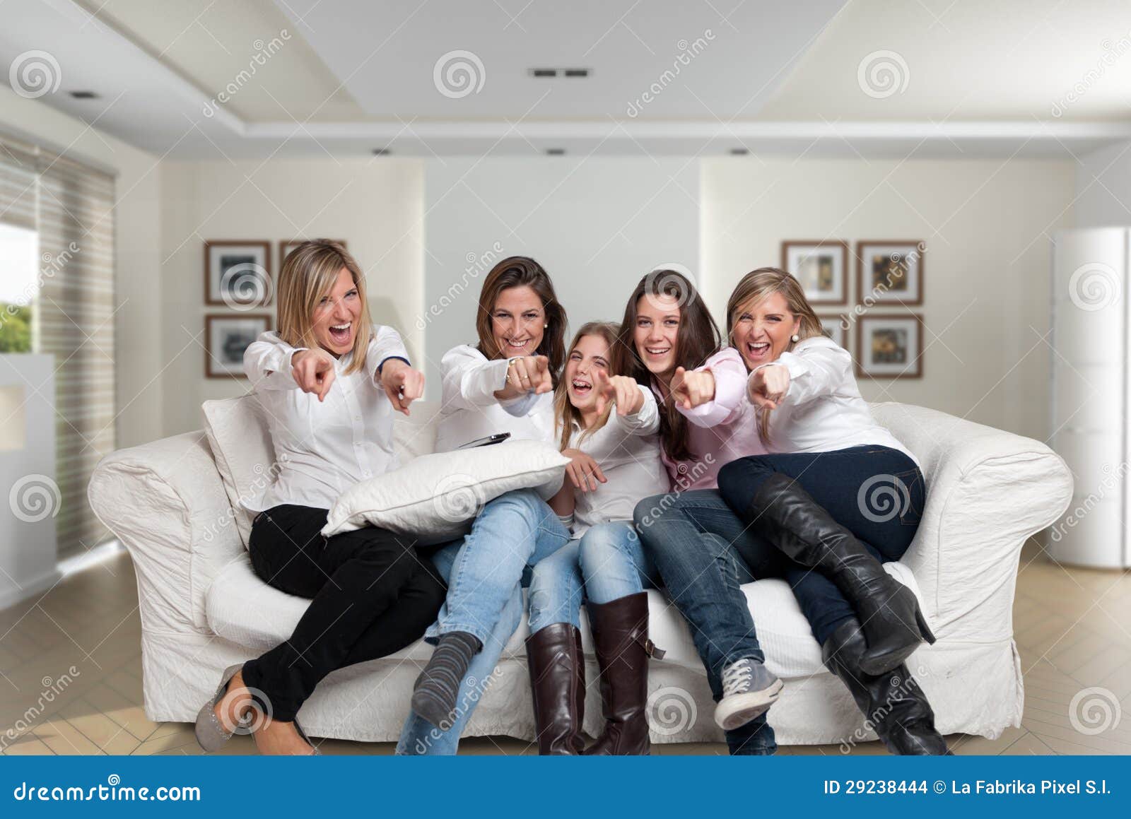 Family girls fun pointing stock photo. Image of brunette - 29238444