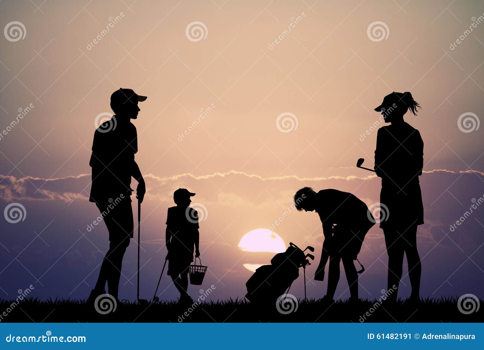 Family of golfer stock illustration. Illustration of father - 61482191