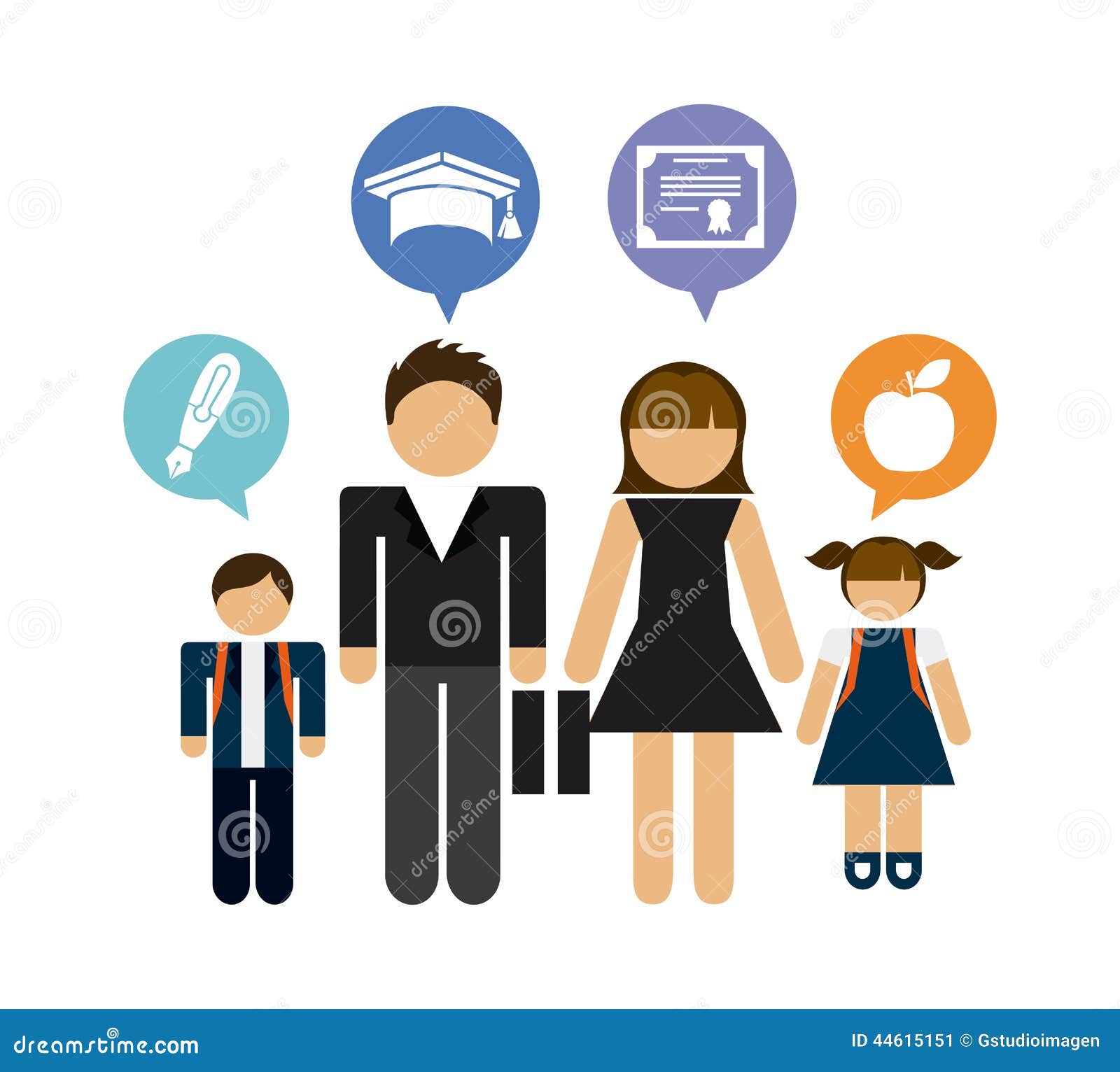 Family stock vector. Illustration of abstract, silhouette - 44615151