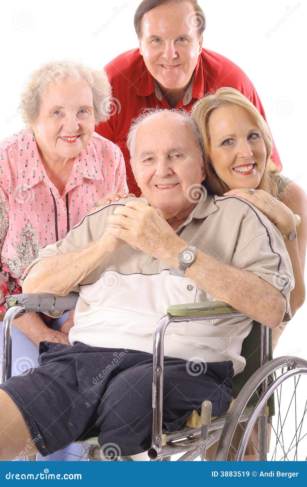 Family with Handicap Father Vertical Stock Image - Image of group ...