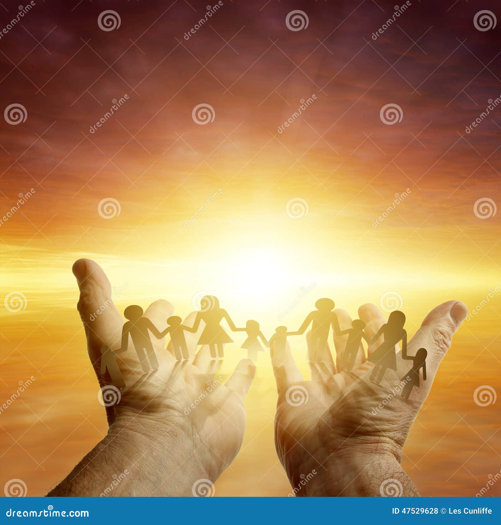 Family in hands stock photo. Image of hope, people, sunlight - 47529628