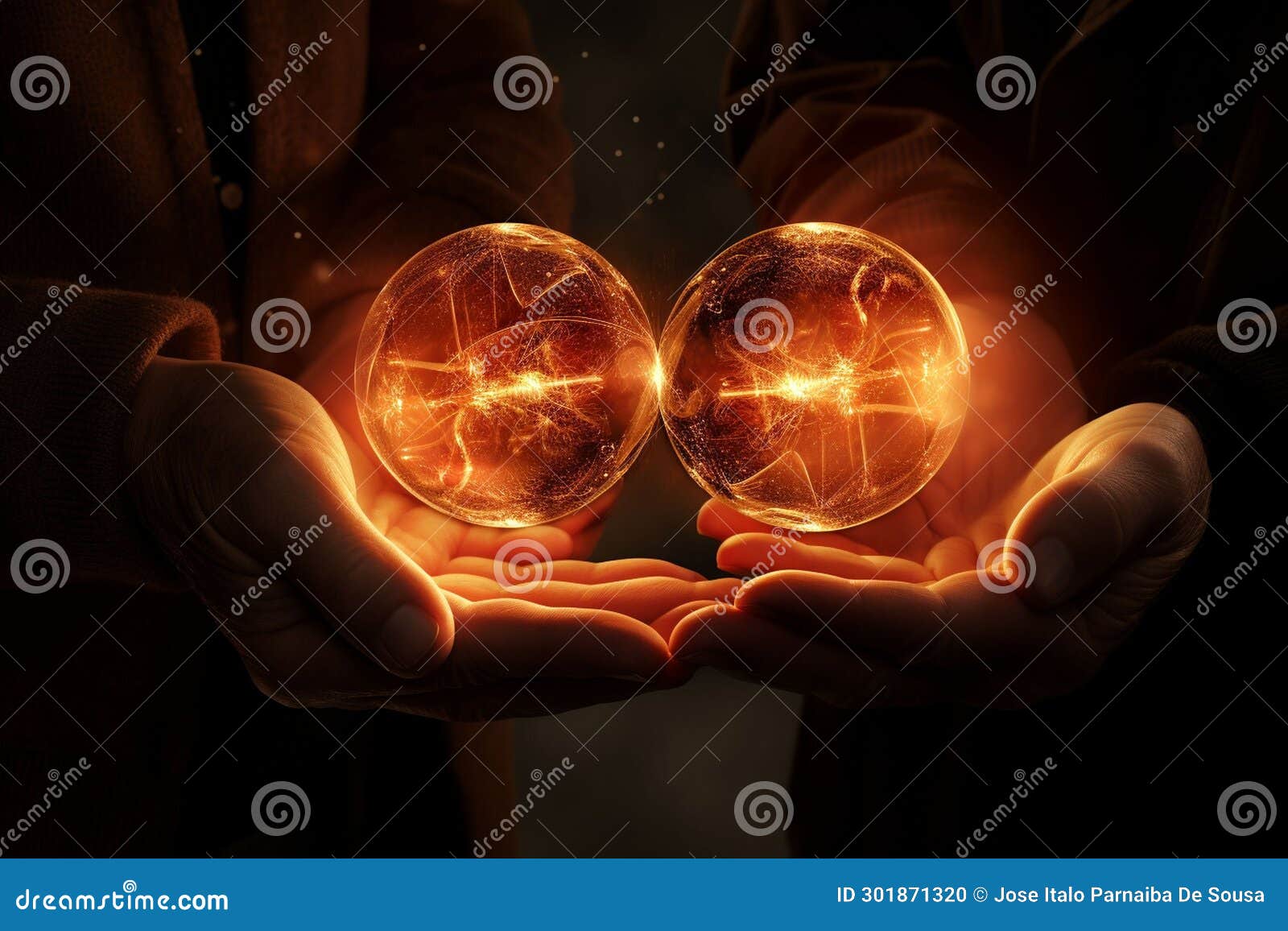 Family Hands Holding Glowing Memory Globes Stock Illustration ...