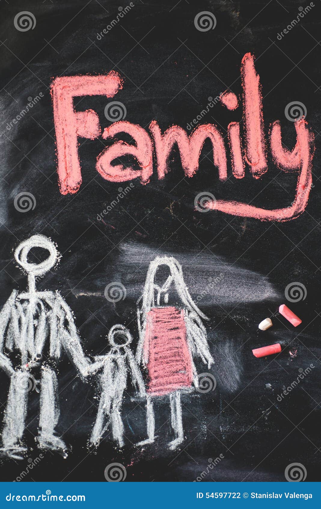 Family Handwritten with White Chalk on a Stock Photo - Image of chart ...