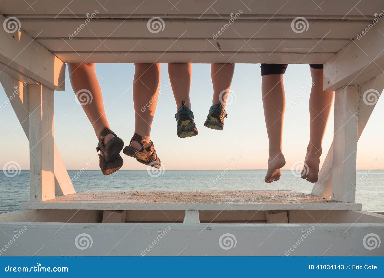 Family Hanging Together at Sunset Stock Image - Image of family, summer ...