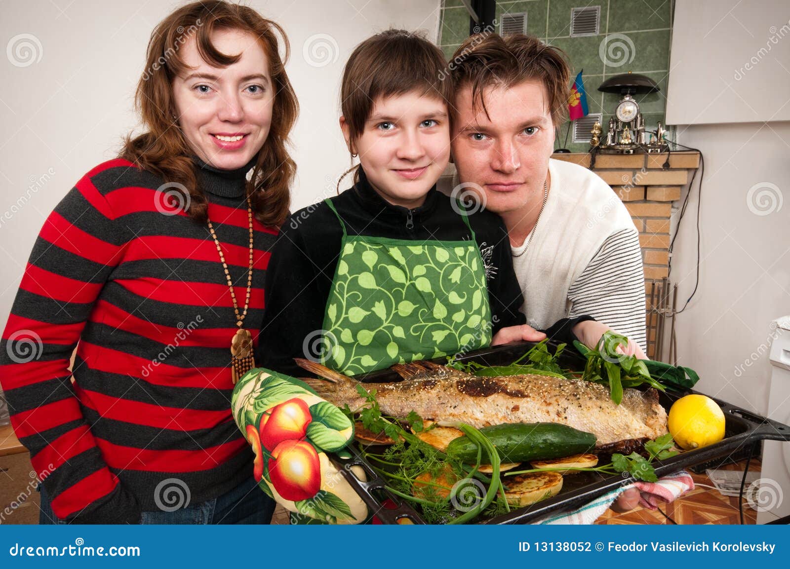 The Family Has Prepared for a Supper. Stock Photo - Image of mother ...