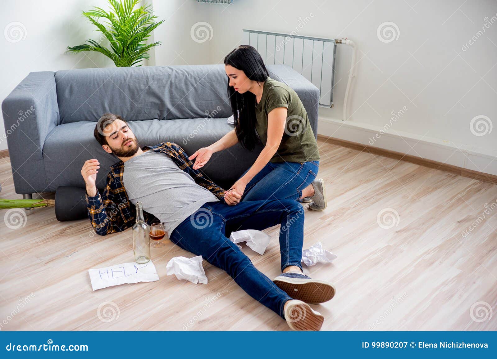 Alcohol addicted husband stock image. Image of problem - 99890207