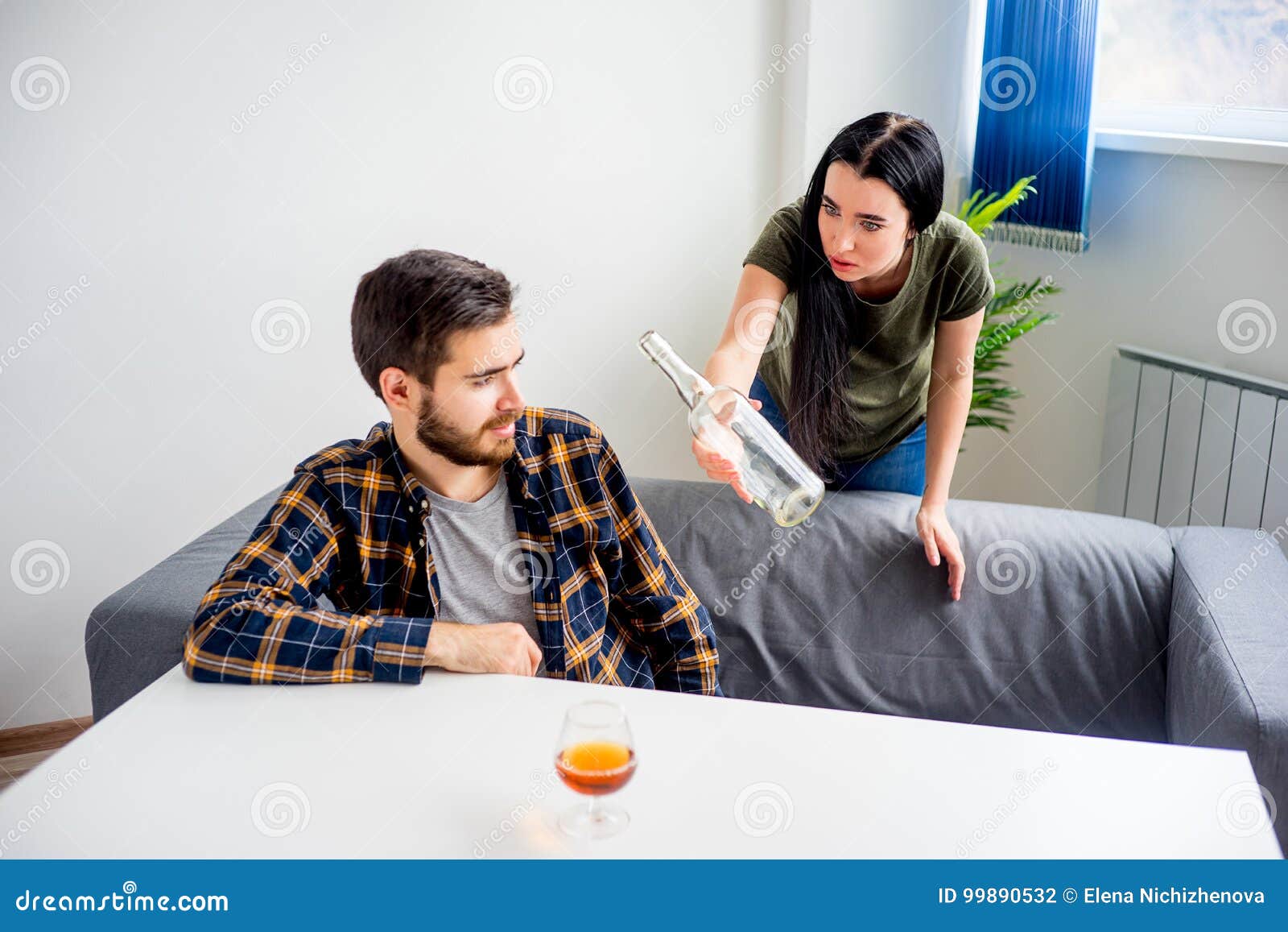 Alcohol addicted husband stock photo. Image of addicted - 99890532