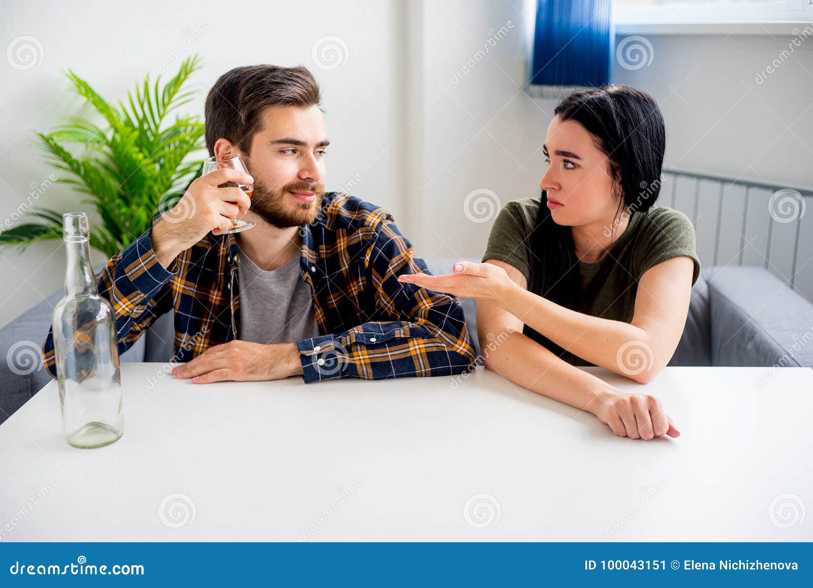 Alcohol addicted husband stock image. Image of drink - 100043151
