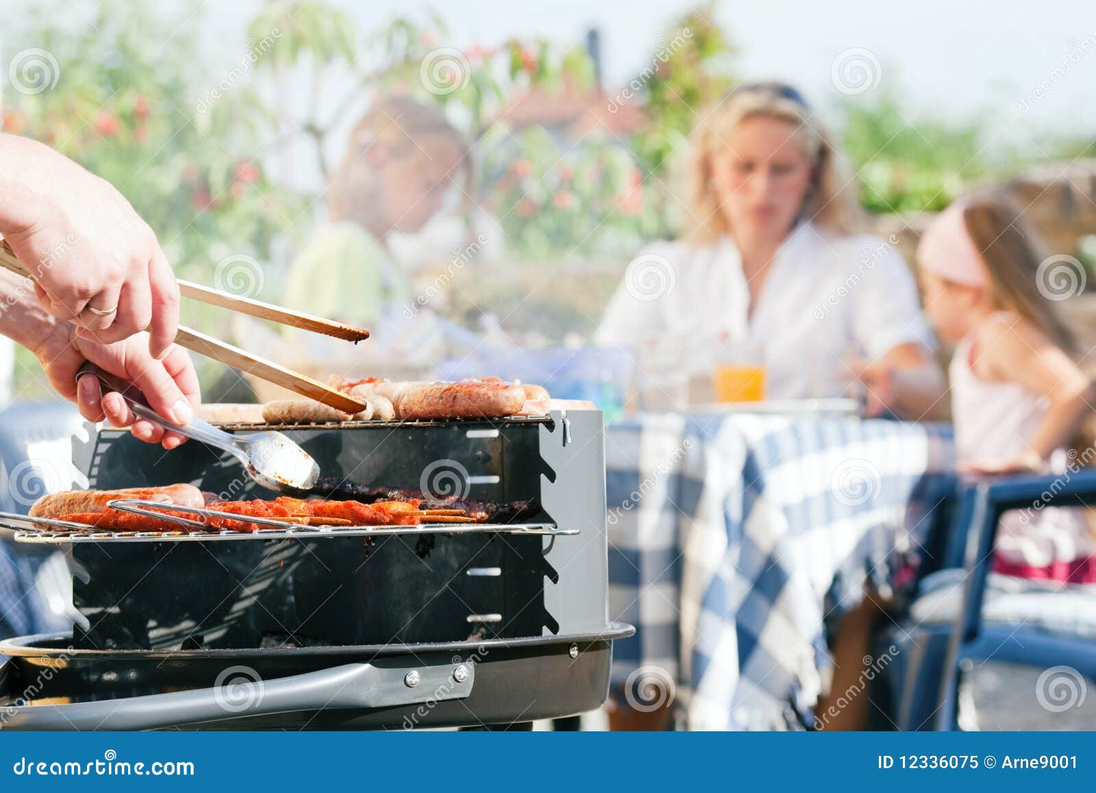 Family having a barbecue stock image. Image of father - 12336075