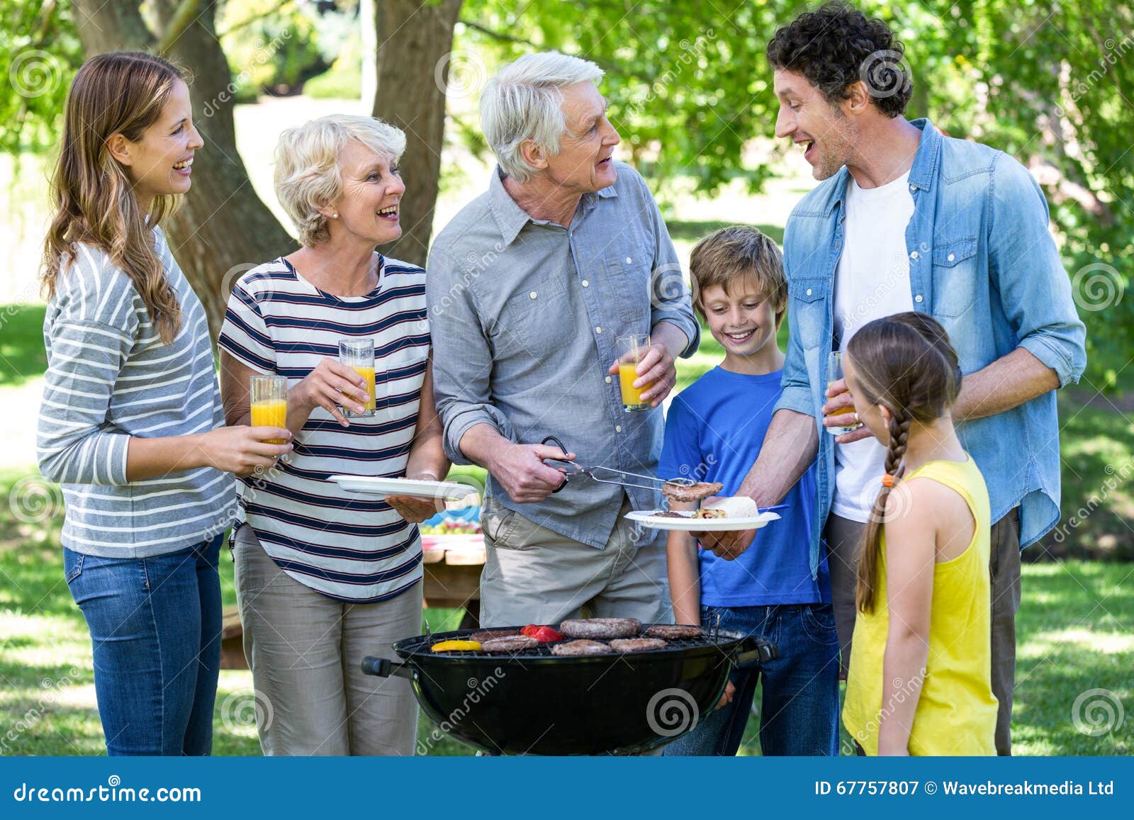 Family having a barbecue stock image. Image of cheerful - 67757807