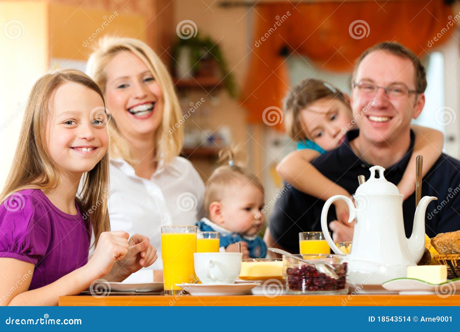 Family having breakfast stock photo. Image of caucasian - 18543514