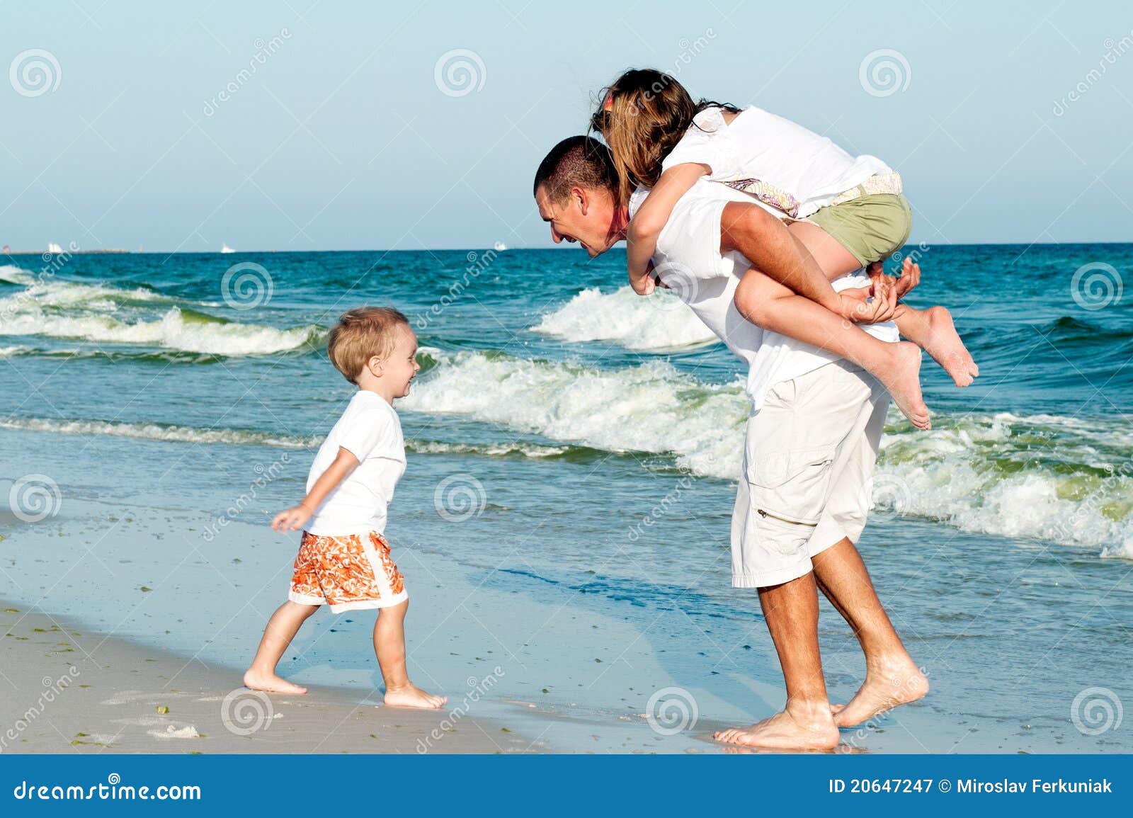 Family Having Fan at the Beach Stock Image - Image of together, parents ...