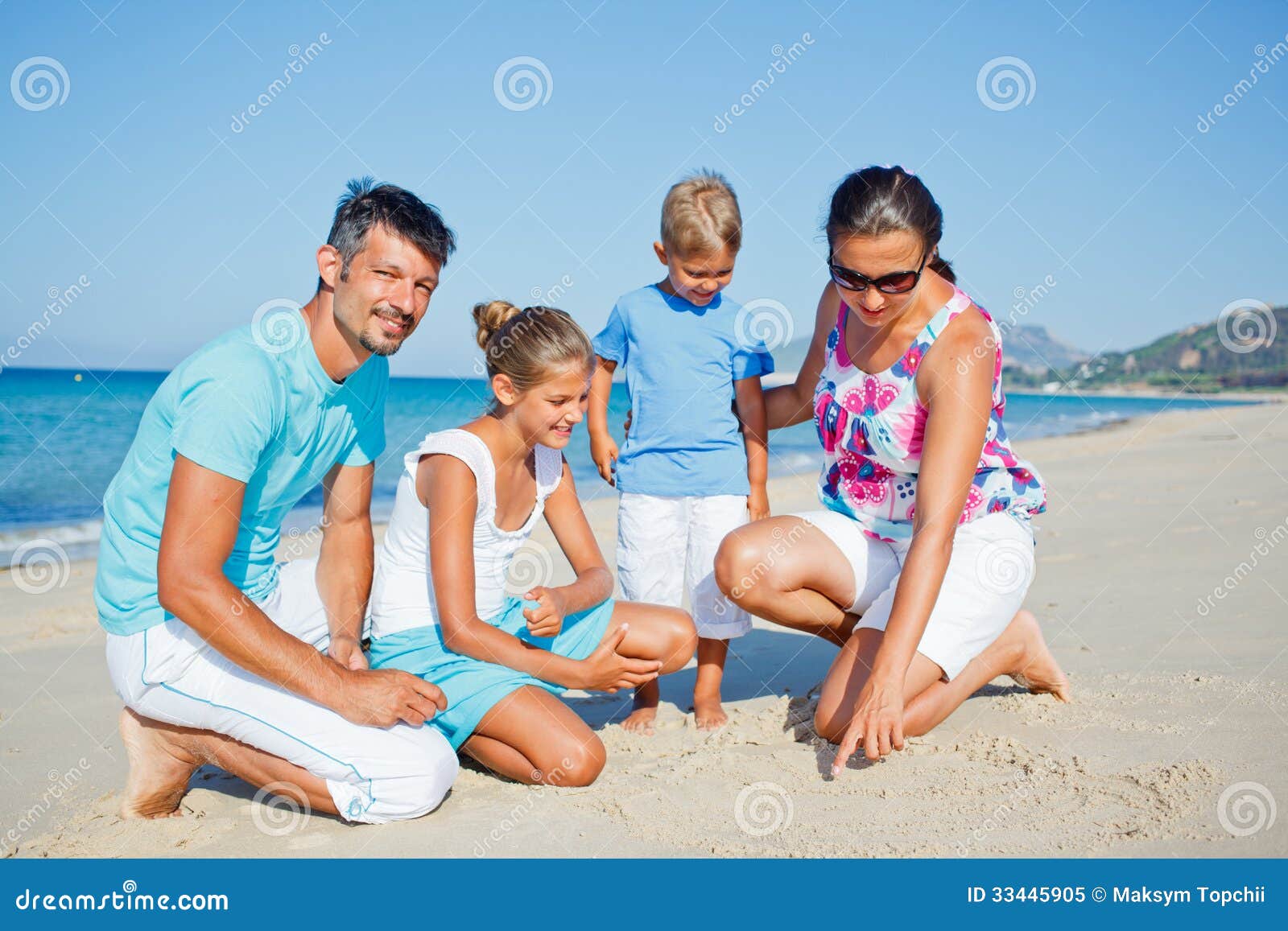 Family having fun on beach stock image. Image of outdoor - 33445905