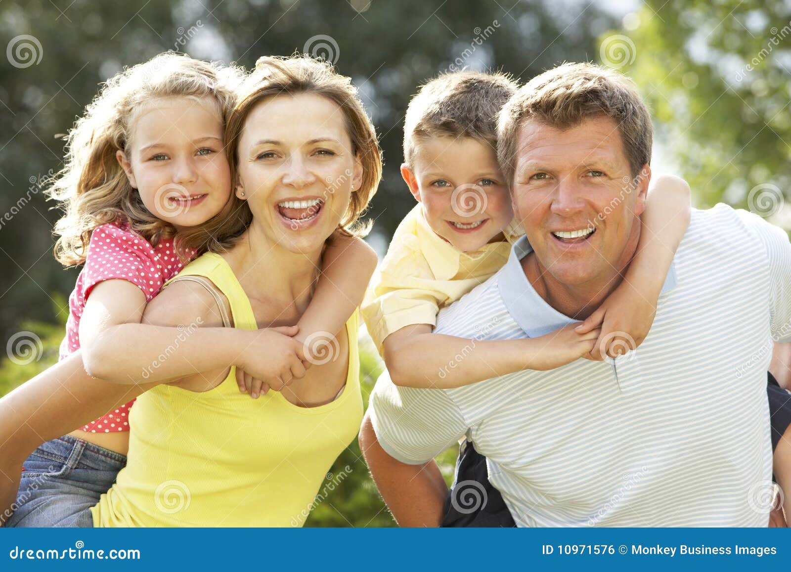 Family Having Fun in Countryside Stock Photo - Image of people, parent ...