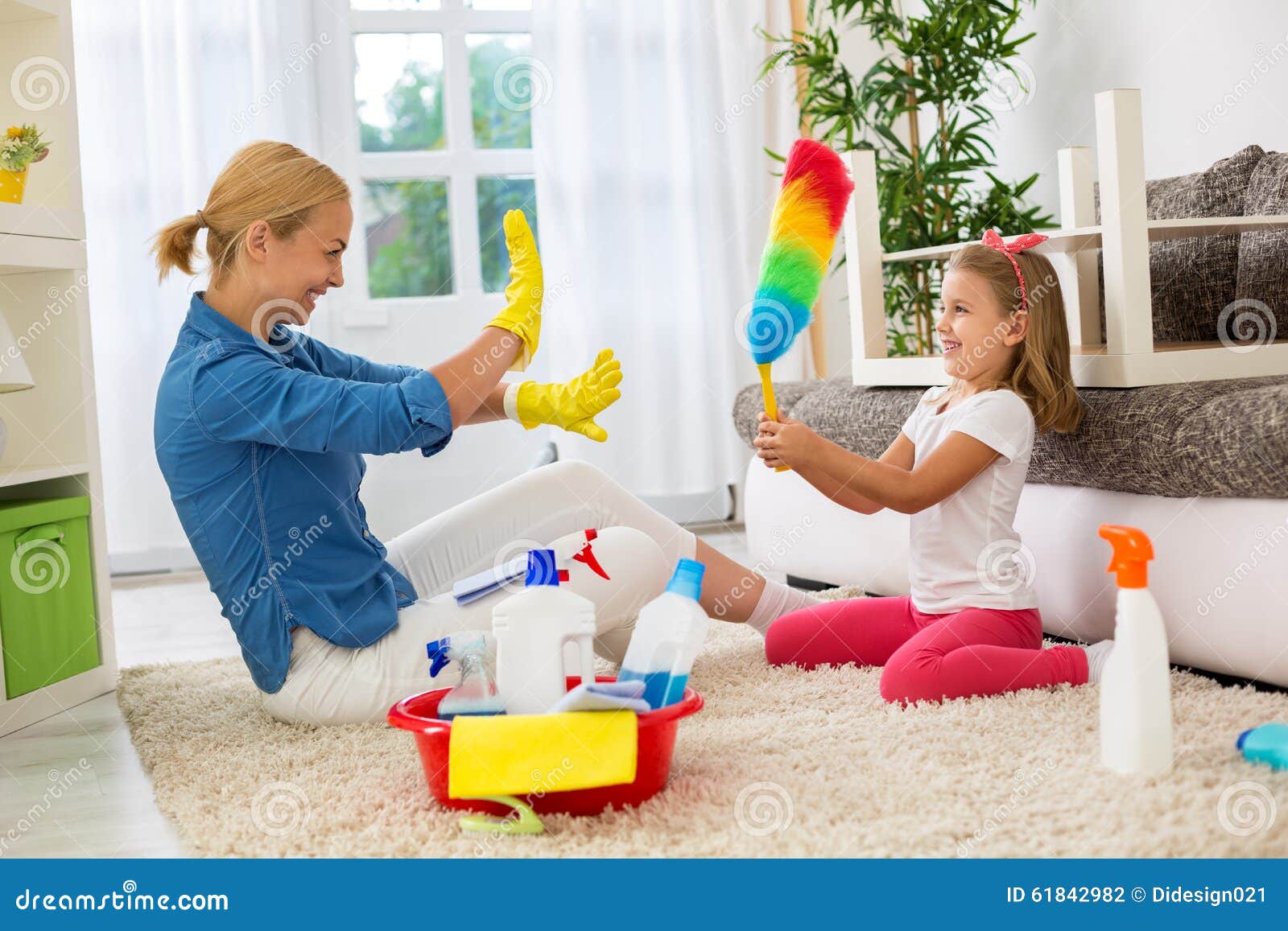 Family Having Fun and Enjoy at Home Stock Photo - Image of little ...
