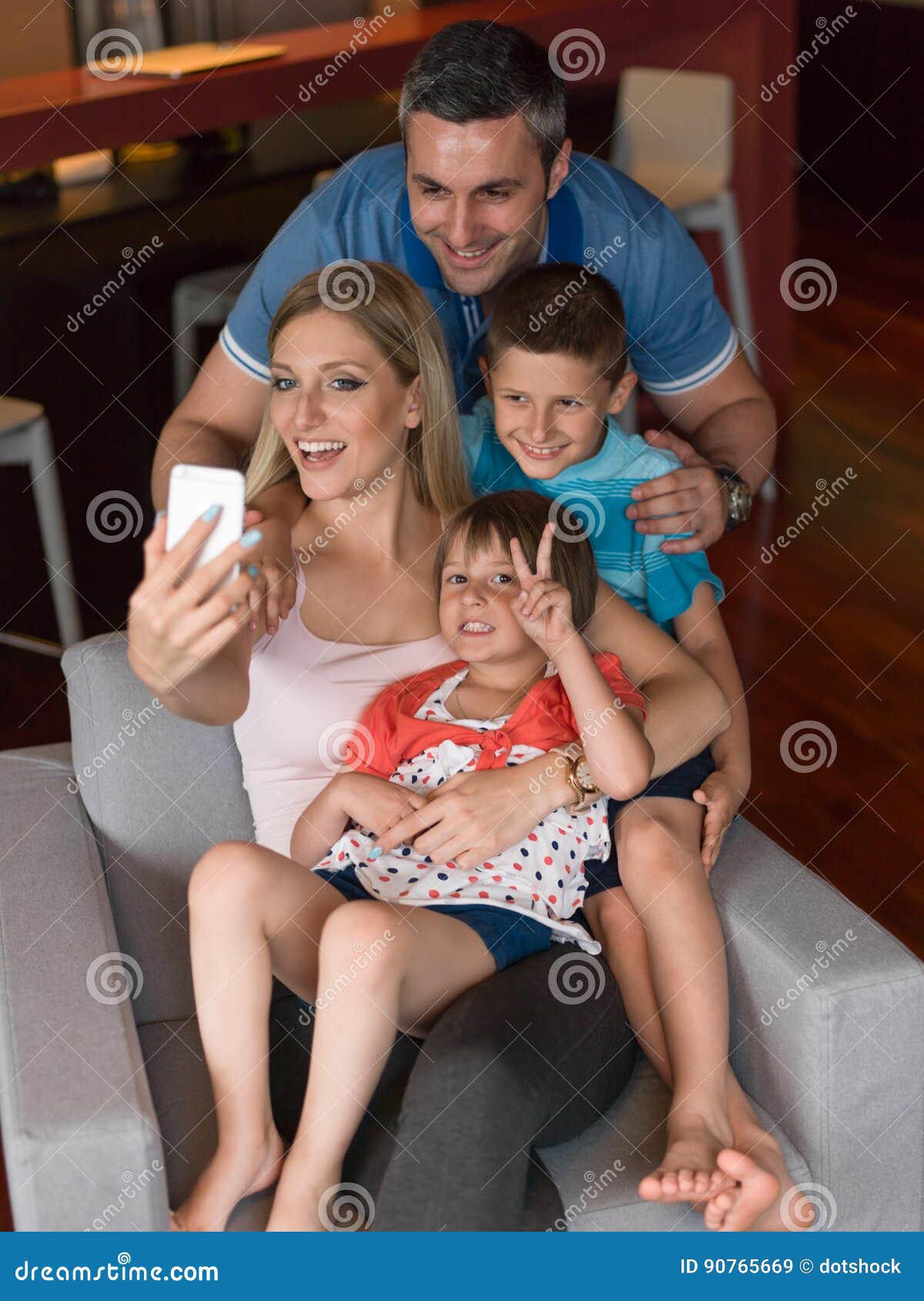Family having fun at home stock image. Image of enjoyment - 90765669