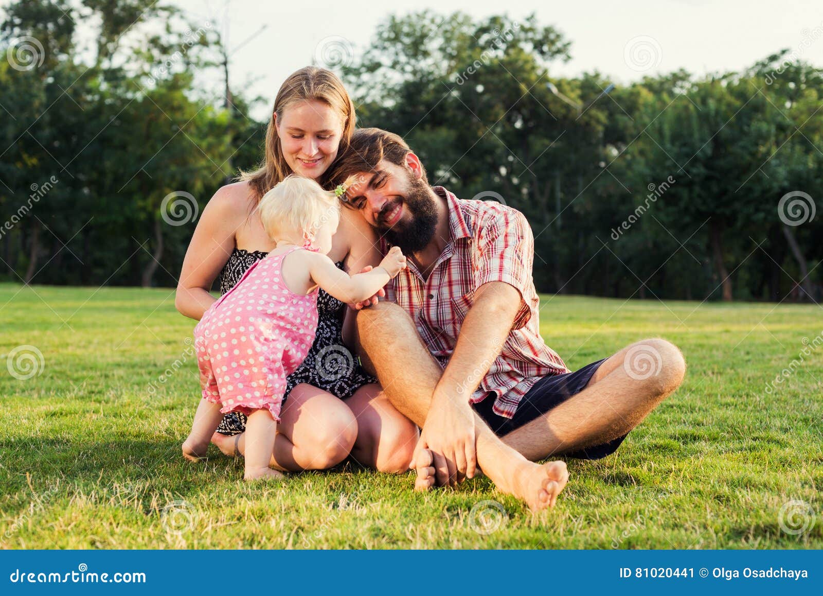 Family Having Fun Outdoors in Park Stock Image - Image of portrait ...