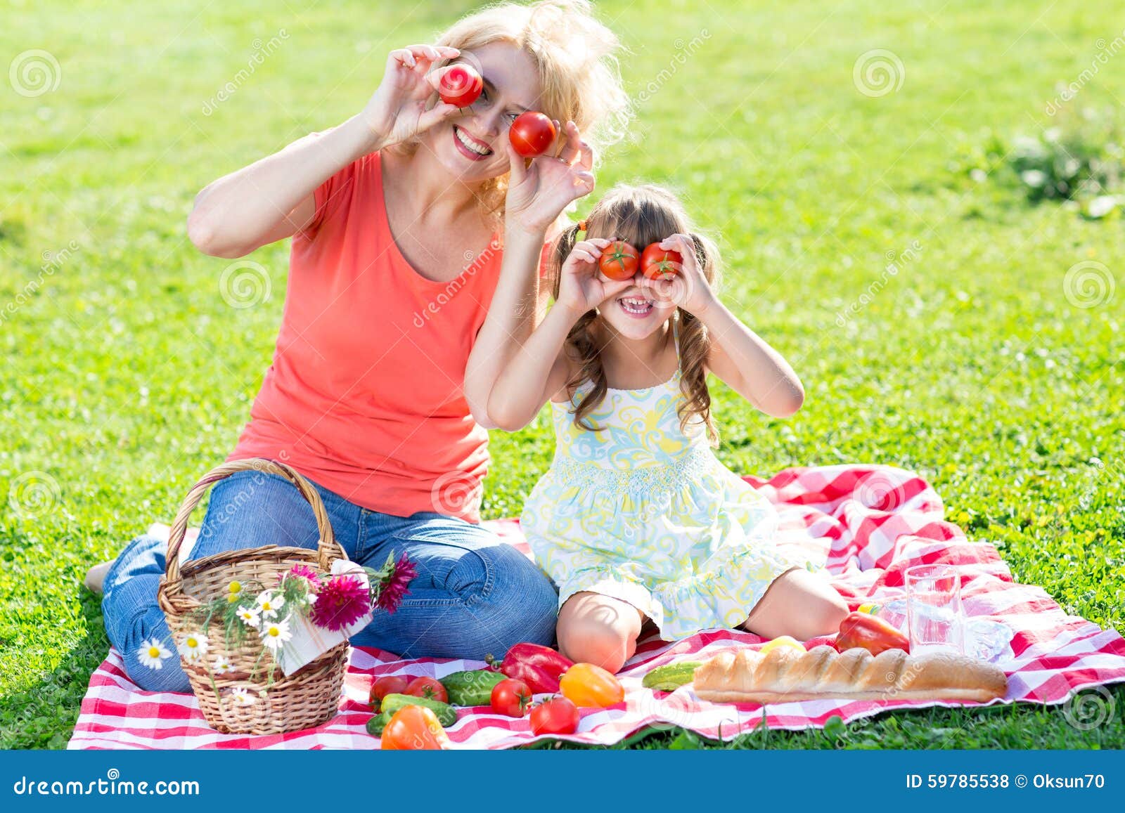 Family Having Fun while Picnicking in the Park Stock Photo - Image of ...