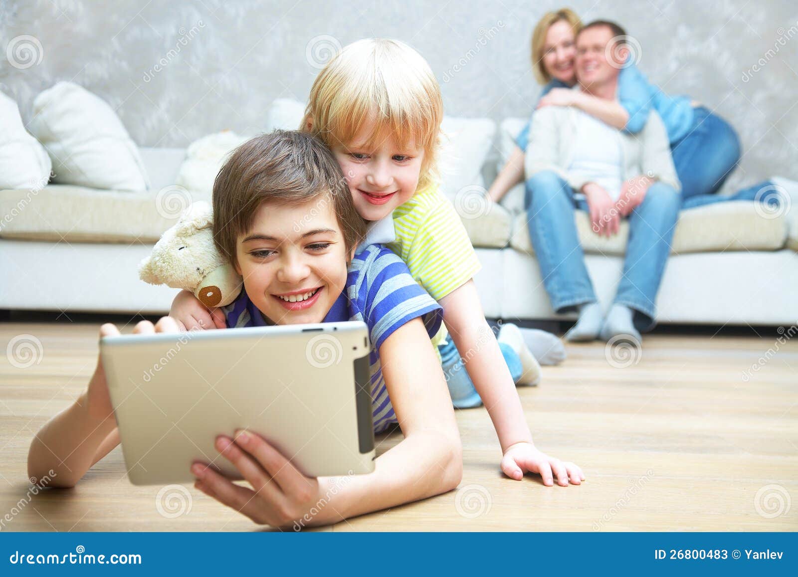 Family having a good time stock image. Image of home - 26800483