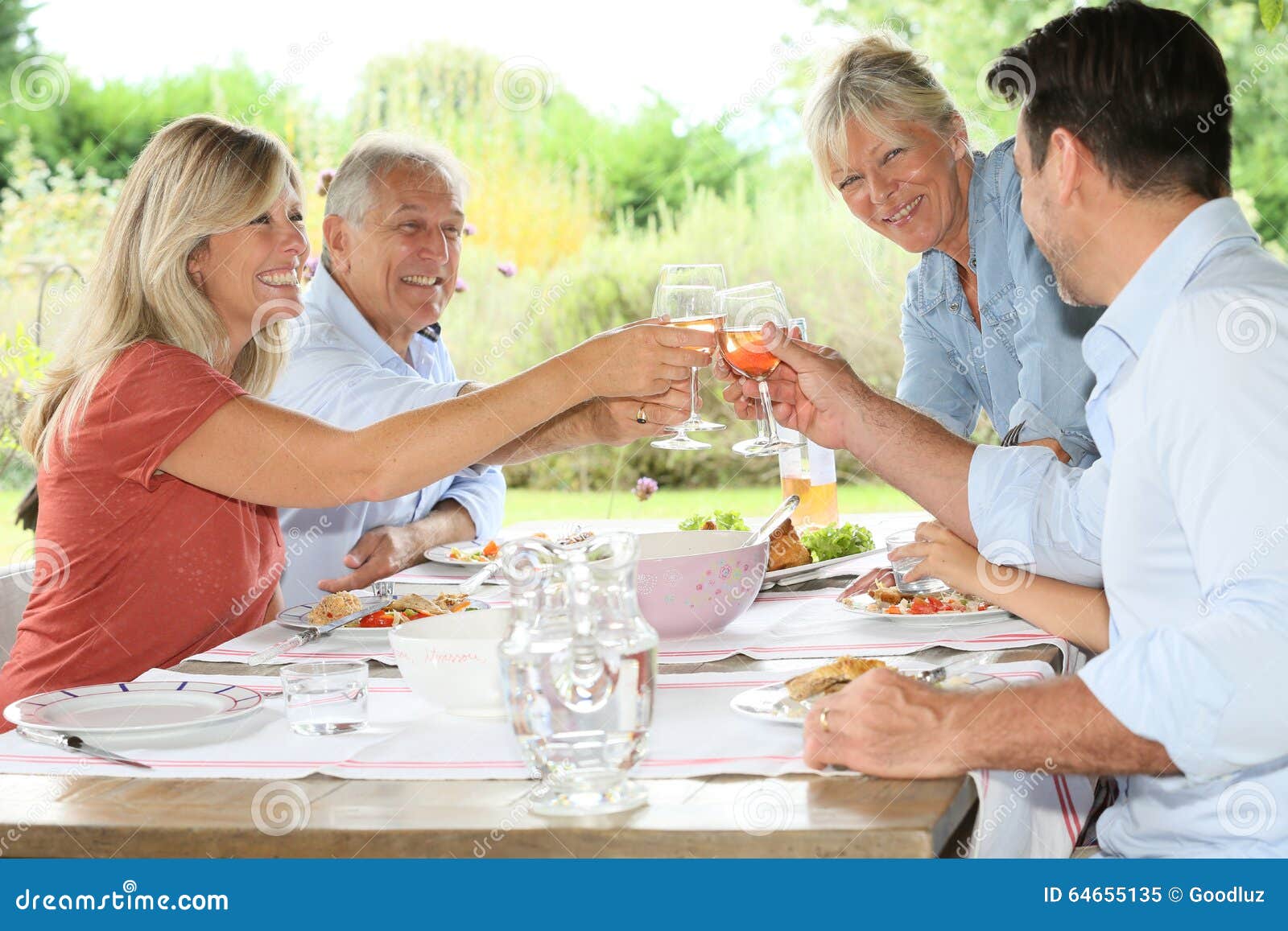 Family Having Lunch Together Making Toast Stock Image - Image of ...