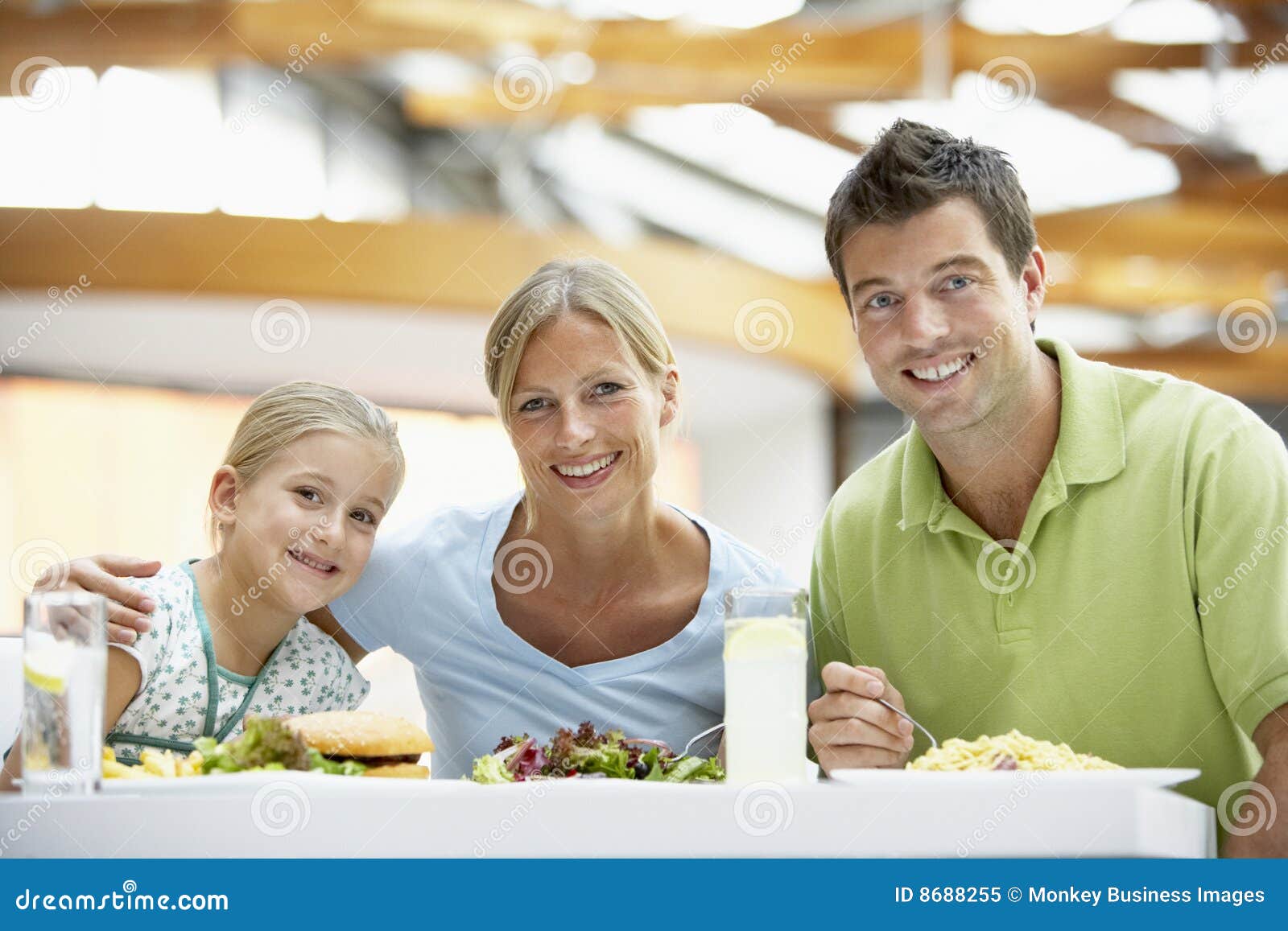 Family Having Lunch Together at the Mall Stock Image - Image of ...