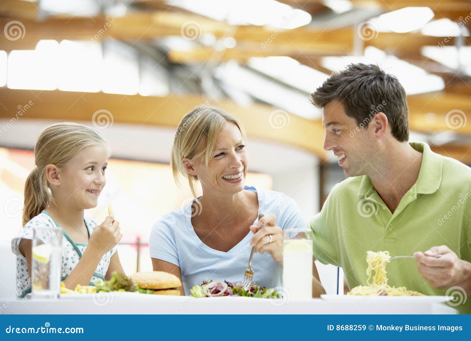 Family Having Lunch Together At The Mall Stock Image | CartoonDealer ...