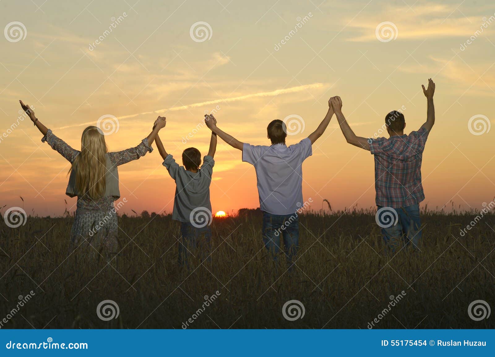 Family Having Rest in Field Stock Photo - Image of father, funny: 55175454