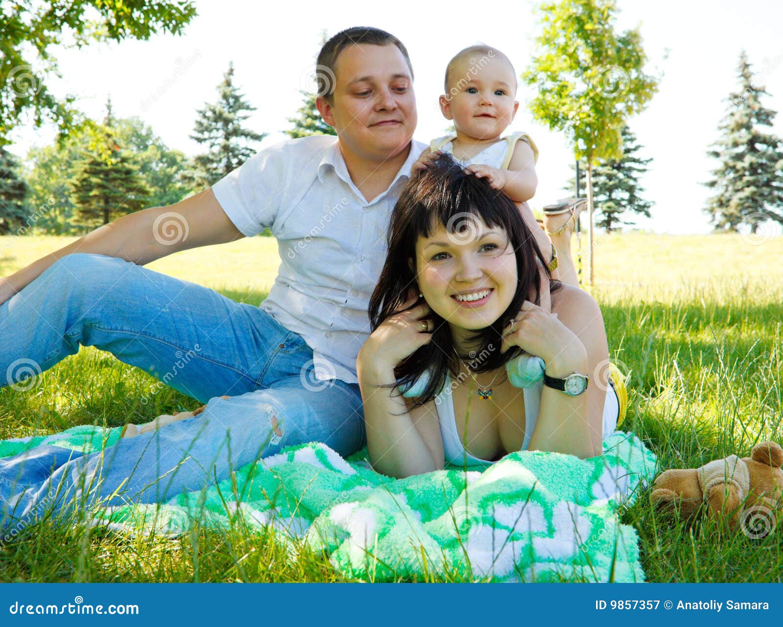 Family having rest in park stock image. Image of innocence - 9857357