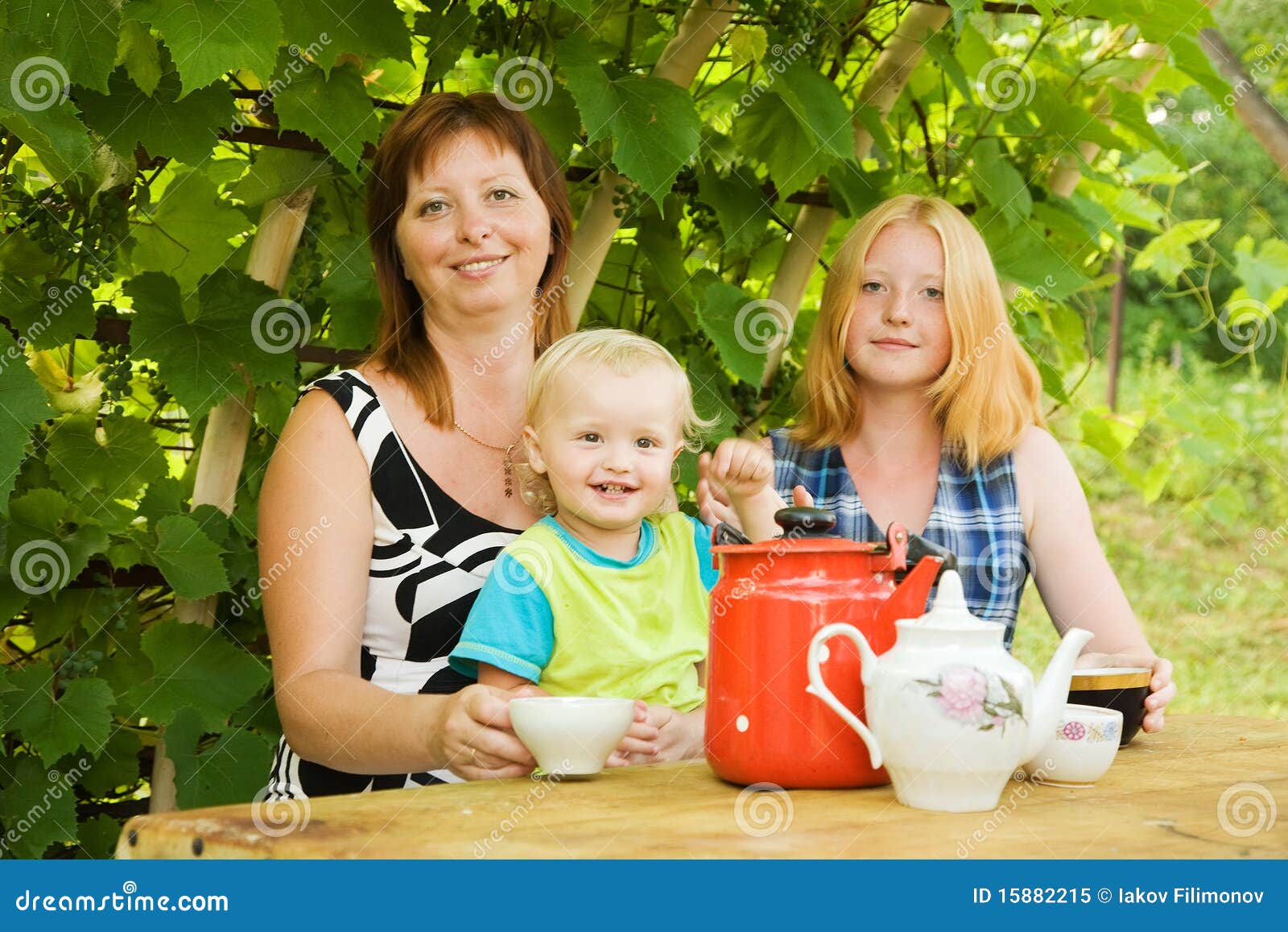 Family having tea stock image. Image of domestic, food - 15882215