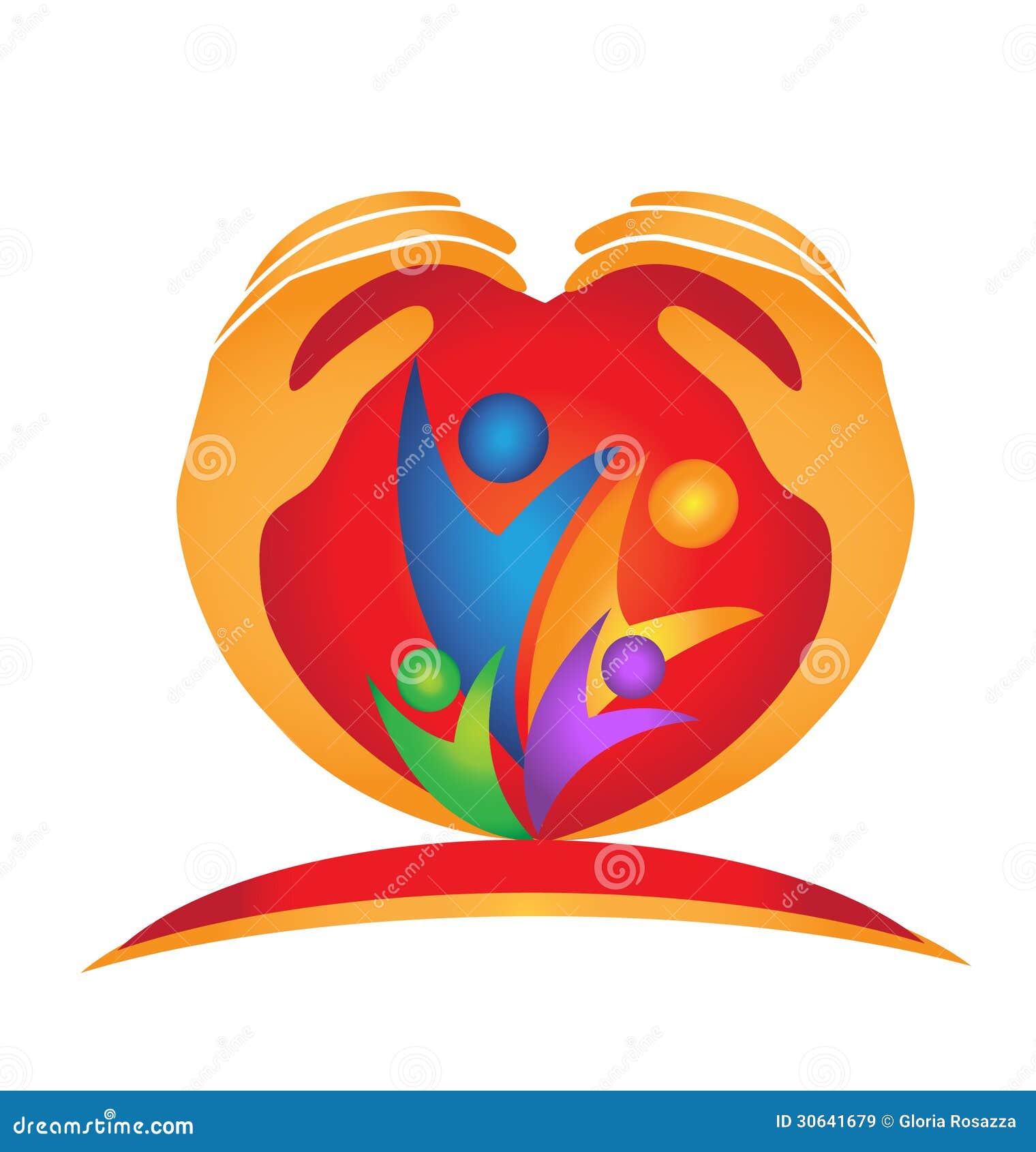 Family heart and hands stock vector. Illustration of charity - 30641679