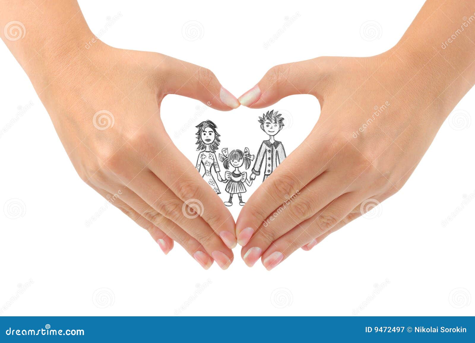 Family and Heart Made of Hands Stock Image - Image of child, girl: 9472497
