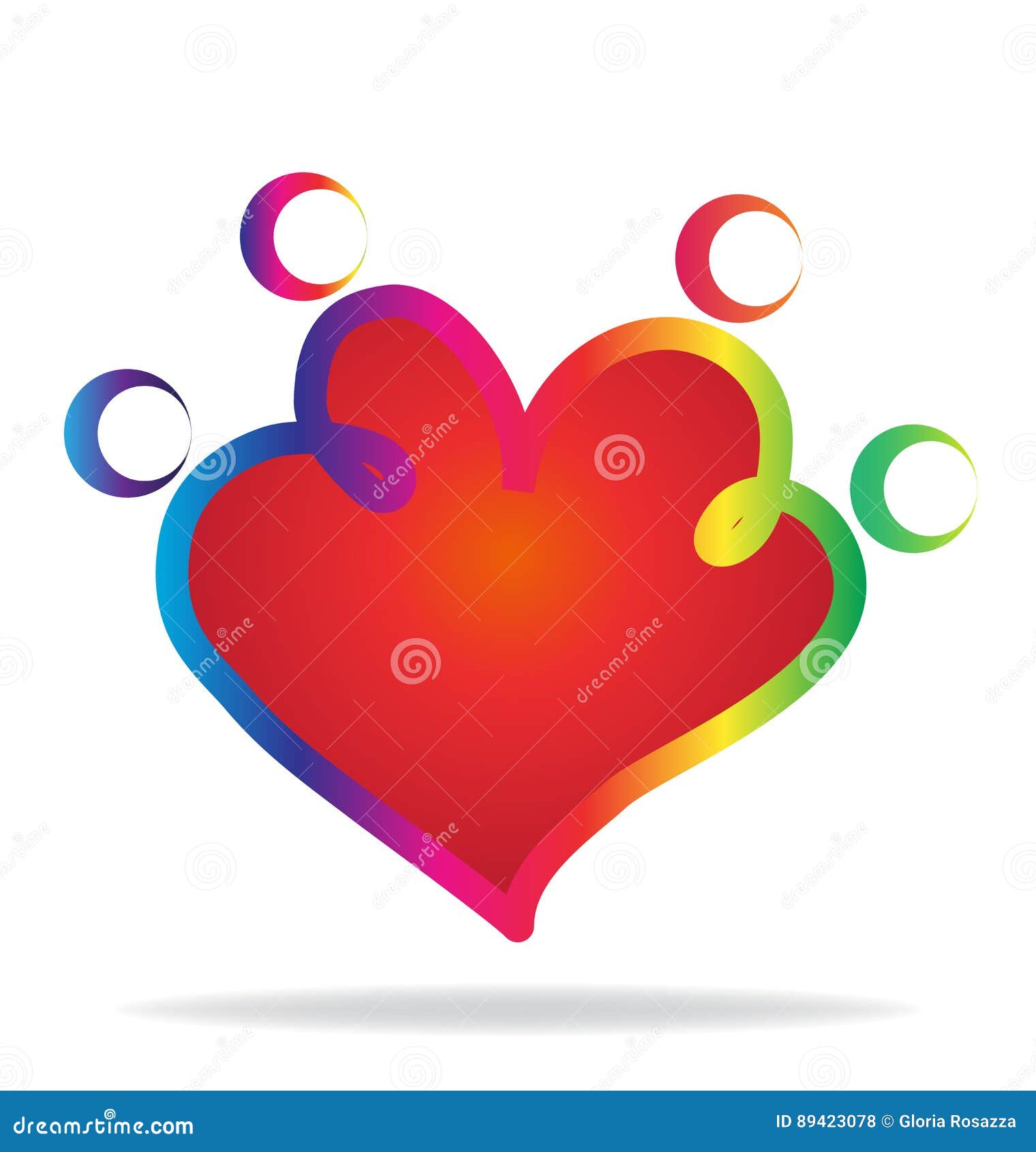 Family heart shape stock vector. Illustration of geometric - 89423078