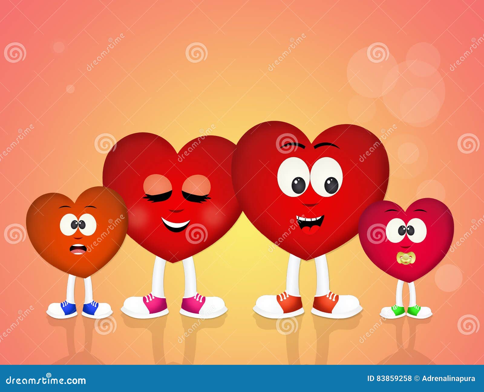 Family of hearts stock illustration. Illustration of celebration - 83859258