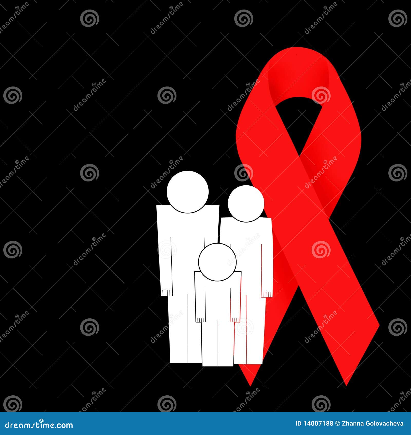 Family and HIV ribbon stock illustration. Illustration of health - 14007188