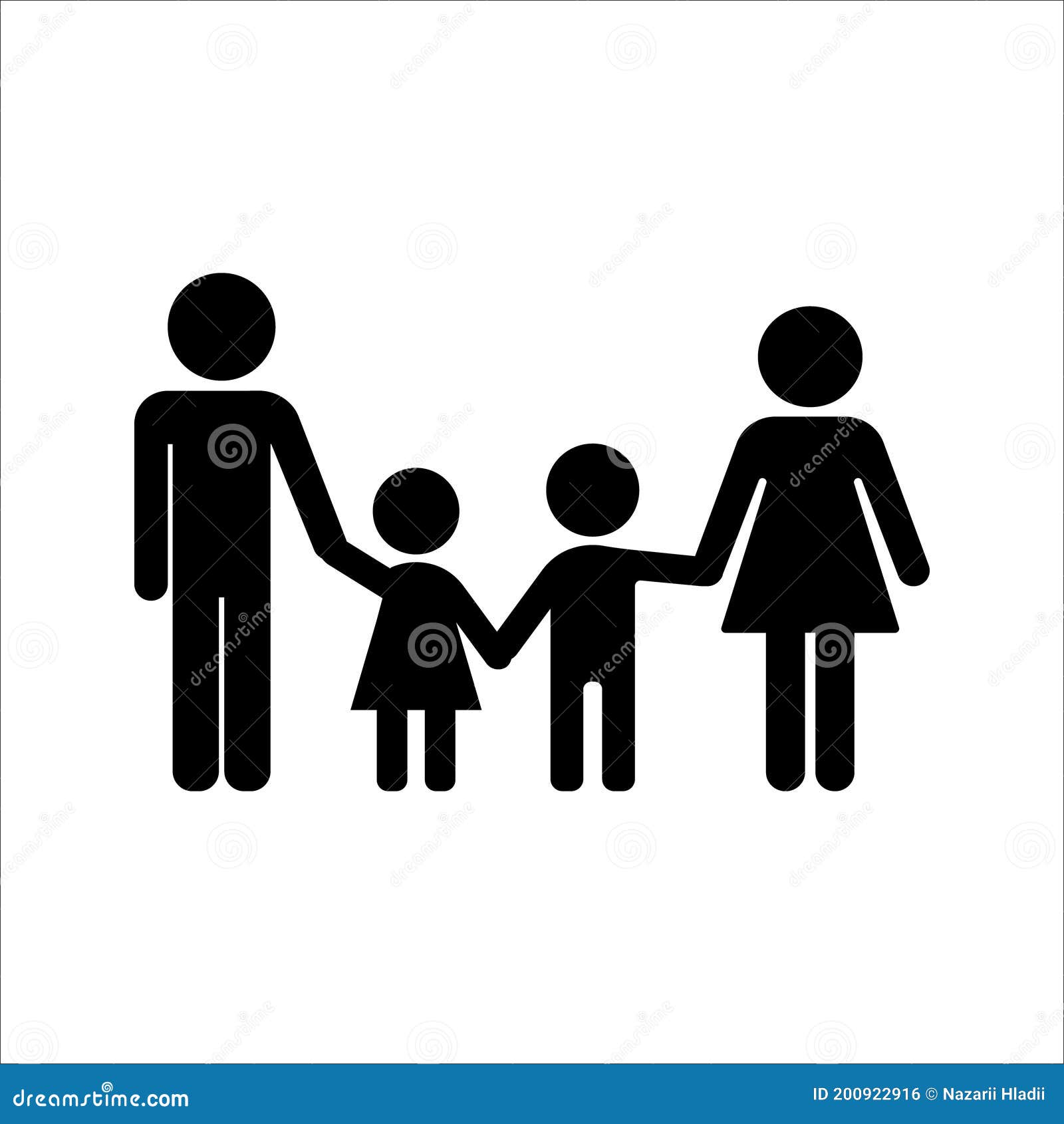 Family Holding Hands Icon. Flat Deisign. Isolated. Stock Vector ...