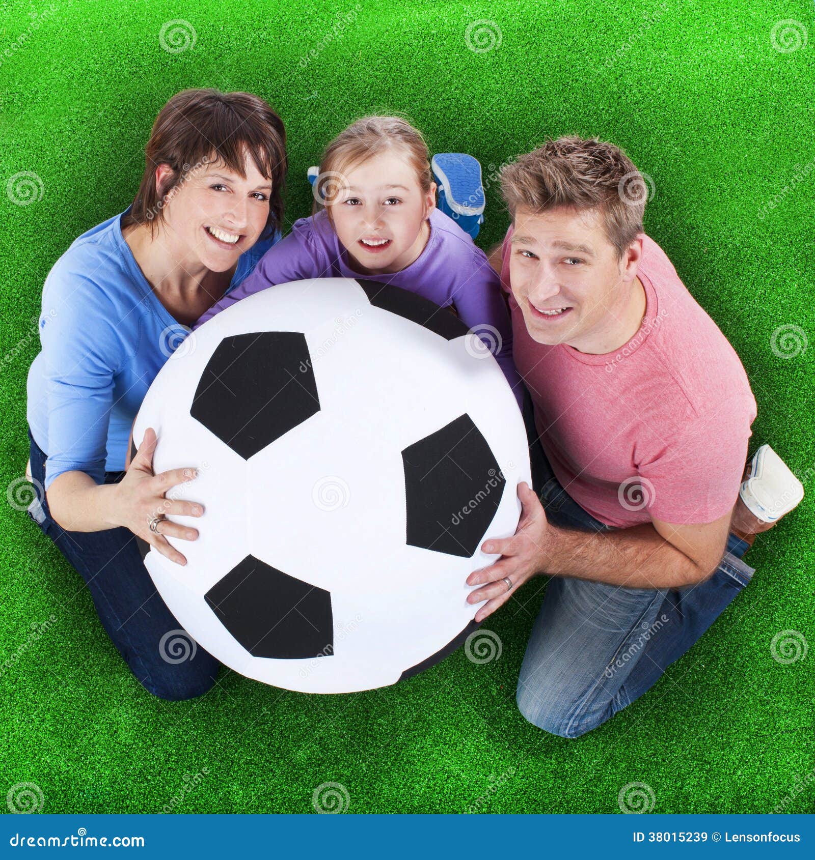 Family holds soccer ball stock image. Image of ball, leisure - 38015239