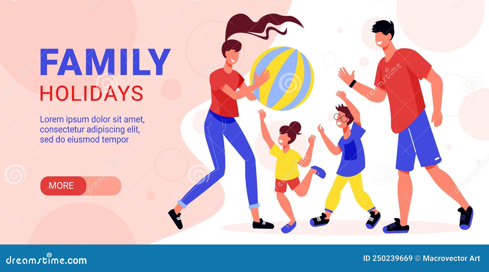 Family Holidays Horizontal Banner Stock Vector - Illustration of ...