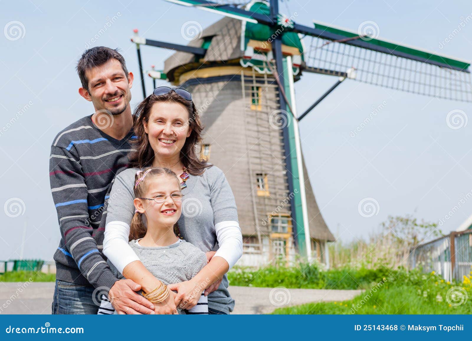 Family in Holland stock photo. Image of girl, blue, child - 25143468