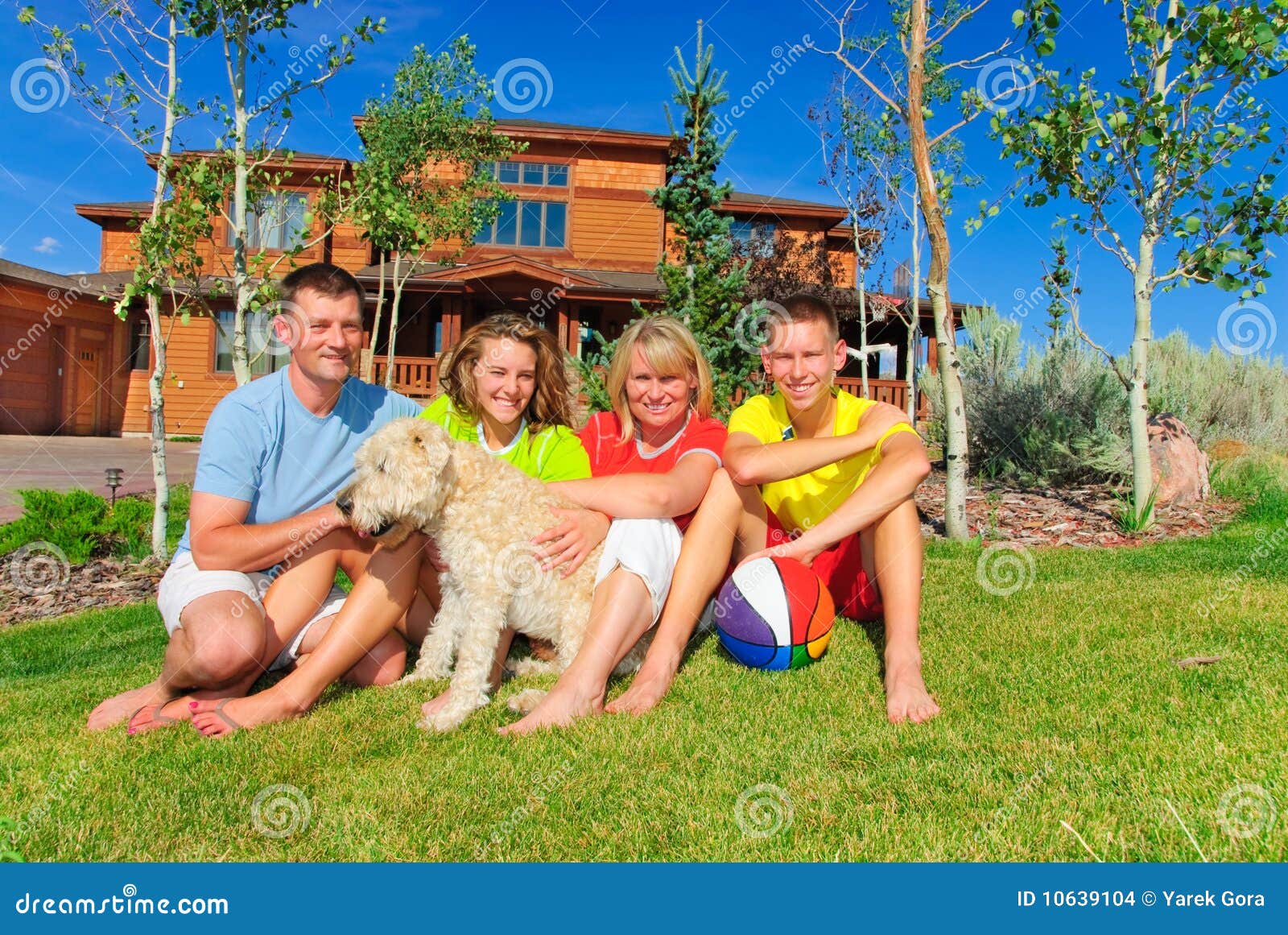 Family by home stock photo. Image of house, summer, people - 10639104