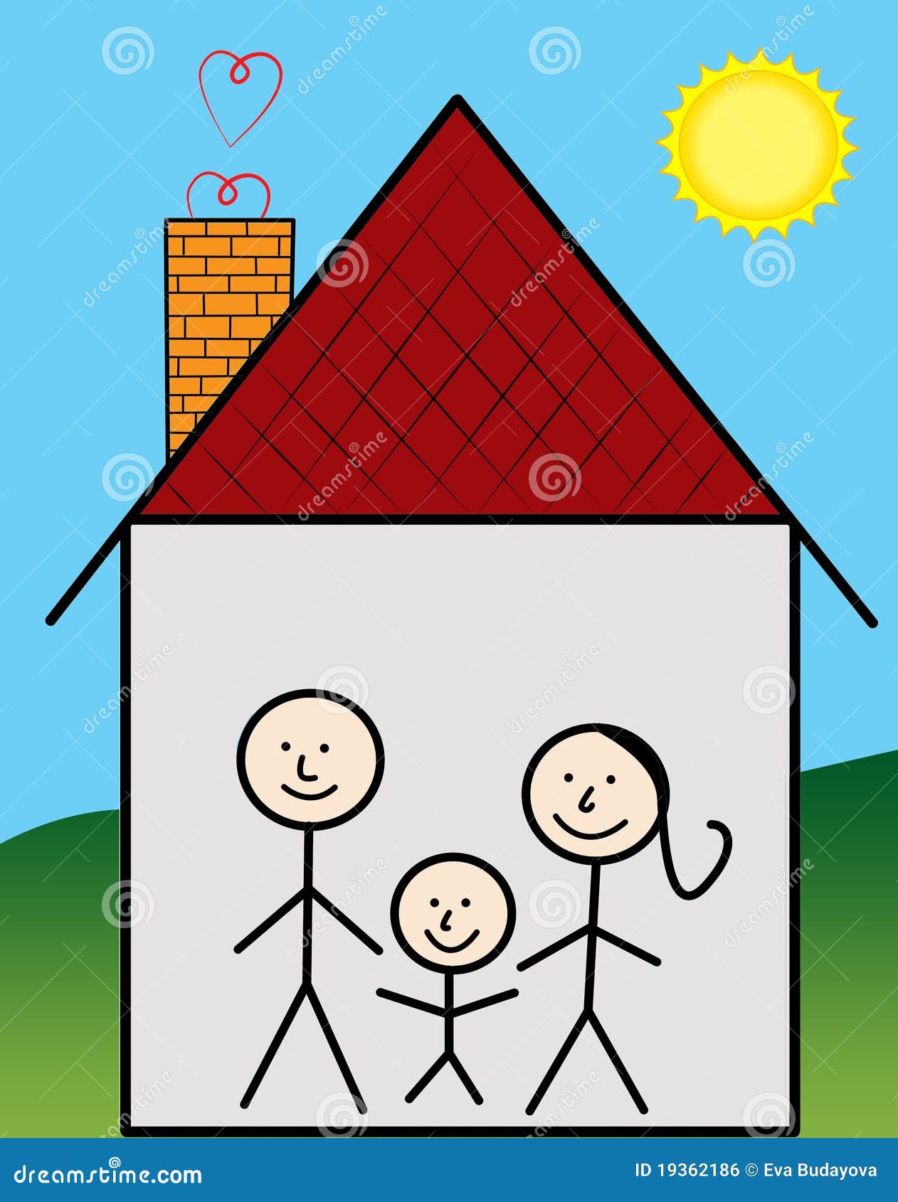 Family home stock illustration. Illustration of happiness - 19362186