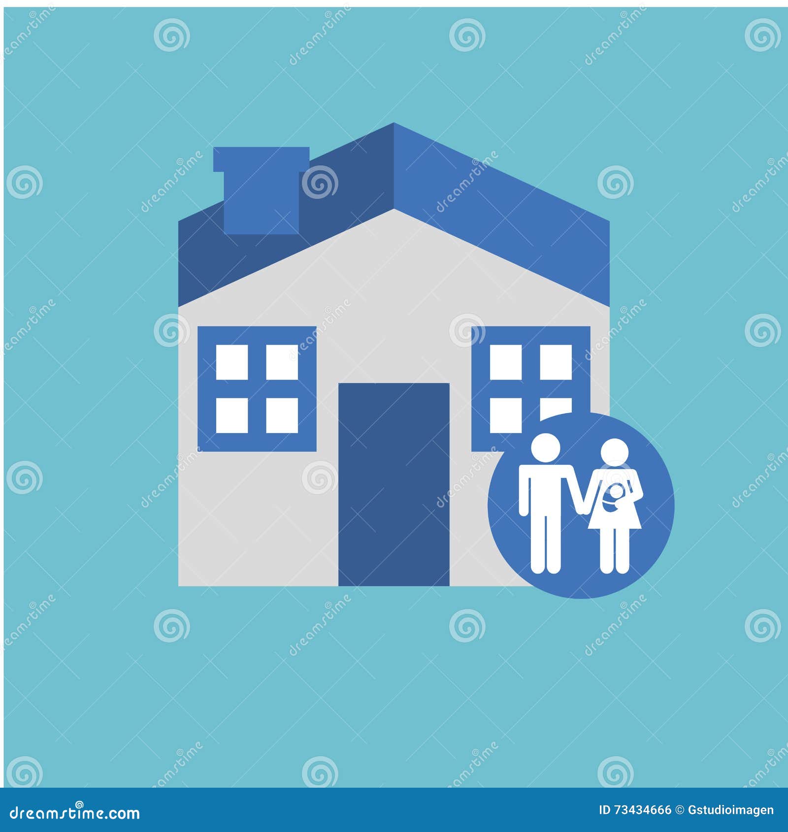 Family home design stock illustration. Illustration of graphic - 73434666